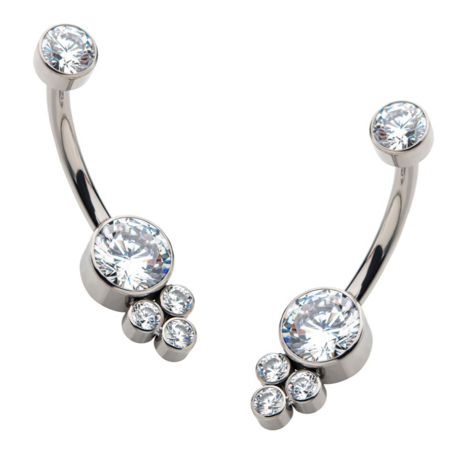 Titanium Tri-Gem Navel Curve: Stylish and Durable